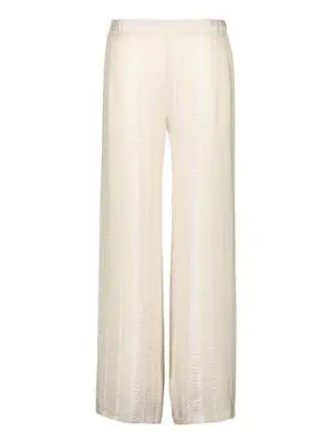 Zeus+dione Textured Silk Wide-leg Trousers - Cream