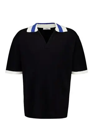 Commas Hand-crochet Collar Polo - Black