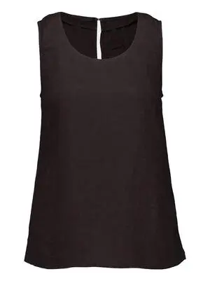 120% Lino Sleeveless Linen Top Black