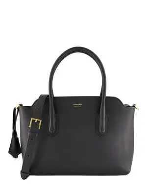 TOM FORD Medium Grain Leather Handbag Black