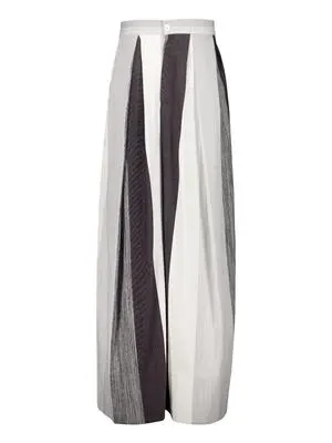 MARRAKSHI LIFE High-Waist Pleated Stripe Trousers Black