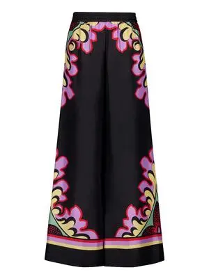 La DoubleJ Palazzo Placée Silk Trousers - Black