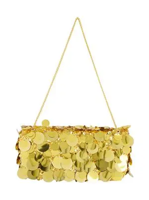 Rabanne Sparkle Sequin Baguette Bag - Gold