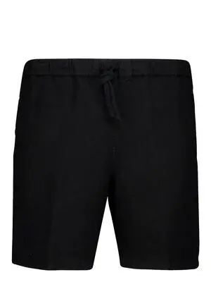 120% Lino Linen Bermuda Shorts - Black