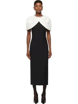 Roland Mouret Midi Dress With Crystal Shawl - Black