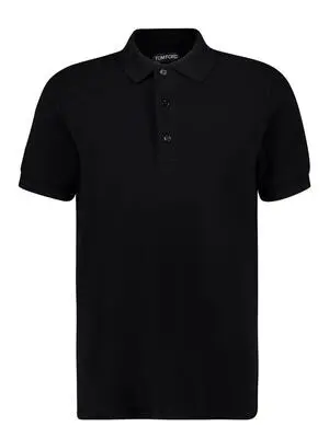 TOM FORD Regular Fit Short-sleeve Piqué Polo Shirt - Black