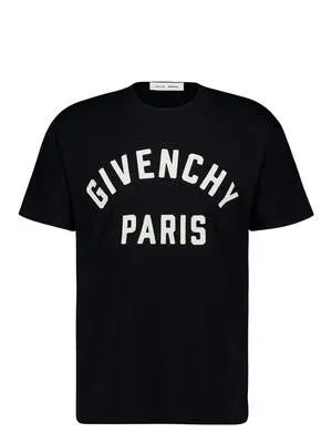 Givenchy T-shirt In Cotton With Logo Embroidery - Black