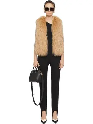 Givenchy Fur Sleeveless Vest - Beige