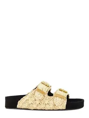 ISABEL MARANT ÉTOILE Raffia Buckle-Strap Sandals