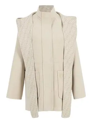 FENDI Hooded Wool Parka With FF Detail