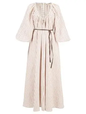 Zimmermann Cascadian Linen Maxi Dress - Beige