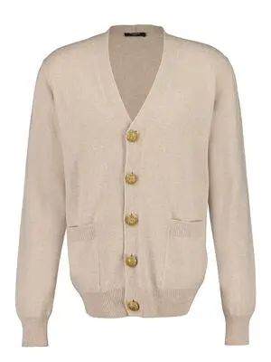 Balmain Buttoned Cashmere Cardigan - Beige