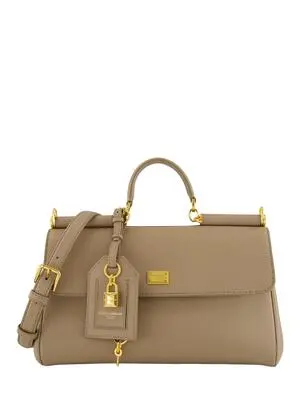 Dolce & Gabbana My Sicily Calfskin Handbag - Beige