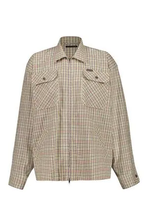 Balenciaga Zip-up Shirt In And Khaki - Beige