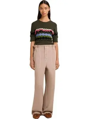 Marni Cotton-nylon Gabardine Paperbag Trousers - Beige