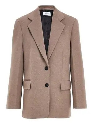 FERRAGAMO Sand Mélange Jersey Wool Blazer - Beige