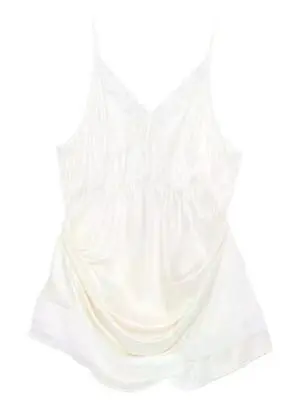 Magda Butrym Lace-trimmed Mini Dress - Neutrals