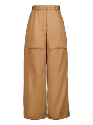 Stella McCartney Organic Cotton Wide-leg Cargo Trousers - Beige