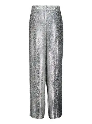 Stella McCartney Animal-textured Lamé Velvet Trousers - Silver