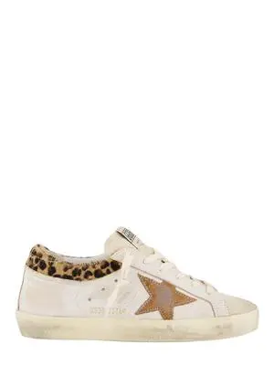 GOLDEN GOOSE Superstar Sneakers With Leopard Heel Animal Print