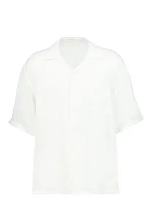 120% Lino Butter Short-Sleeve Linen Shirt Cream