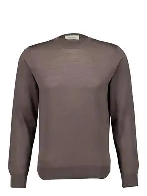 PIACENZA CASHMERE 1733 Virgin Wool Crew Neck Sweater - Brown