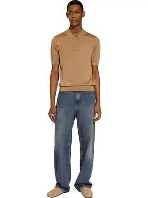 Dolce & Gabbana Camel Cashmere And Silk Polo-shirt - Brown