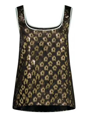 La DoubleJ Silk Strap Top Brown