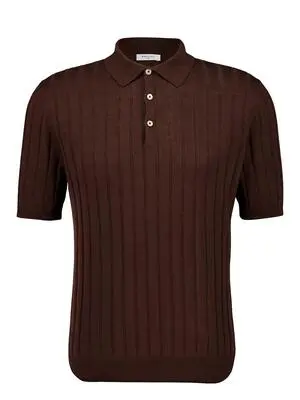 Boglioli Ribbed Linen-cotton Polo Shirt - Brown