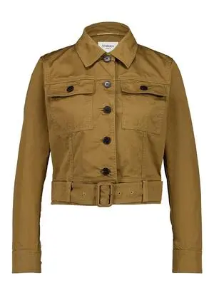 Saint Laurent Cropped Cotton Serge Jacket - Brown