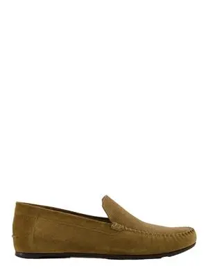 Manolo Blahnik Alder Roberi Suede Loafers Brown