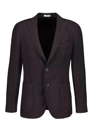 Boglioli Brown Linen Two-Button Blazer Brown