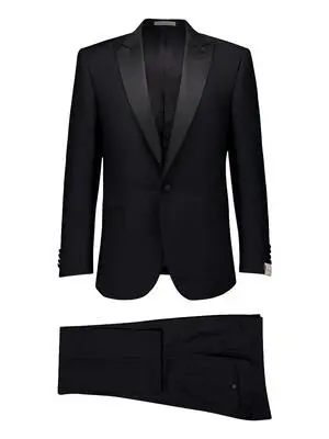 Corneliani Single-breasted Virgin-wool Suit - Black