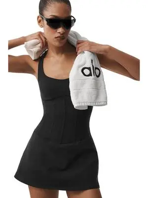 Alo Yoga Airbrush Sparks Fly Corset Tennis Dress - Black