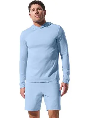 Alo Yoga ALO Conquer Reform Long Sleeve Hooded Top Seashell Blue