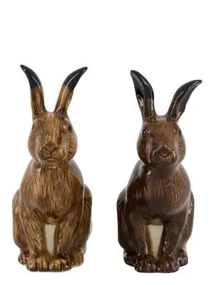 QUAIL CERAMICS Hare Salt And Pepper Set - Brown
