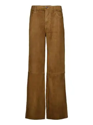 PAULA Avila Caramel Café Wide-leg Suede Pants - Brown