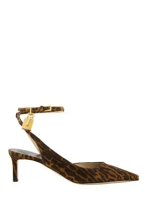 TOM FORD Ocelot Suede Slingbacks - Brown