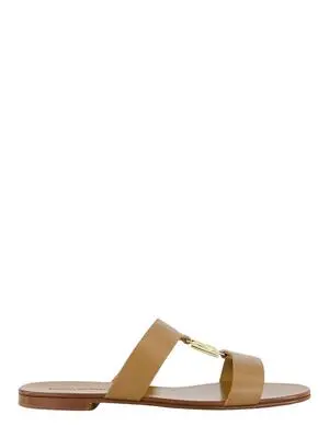 Dolce & Gabbana Calfskin Dg Logo Sliders - Brown