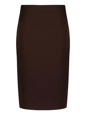 TOM FORD Deep Satin Midi Skirt - Brown