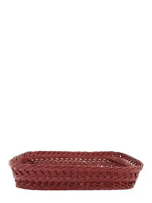 HOUSE OF CAPRICORN Vitória Bordeaux Wicker Medium Tray - Burgundy