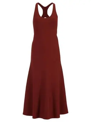 Gabriela Hearst Bastien Racerback Silk Midi Dress - Brown