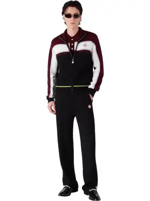 Casablanca Merino Wool Stripe Track Jacket - Burgundy