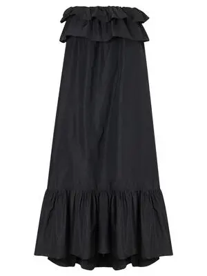 Saint Laurent Ruffled Cotton-blend Poplin Maxi Dress - Black