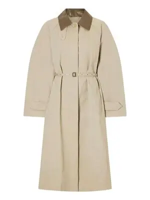 Acne Studios Belted Cotton-Blend Trench Coat Beige
