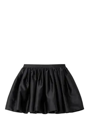 Rabanne Gathered Mikado Mini Skirt - Black