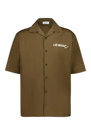 Off-White Beech White Scribble Arrow Cotton Shirt - Brown