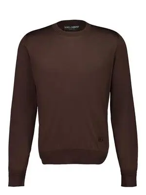 Dolce & Gabbana Silk Crewneck Pullover - Brown