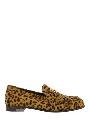 Fendi Leo-print Cavallino Loafers - Brown
