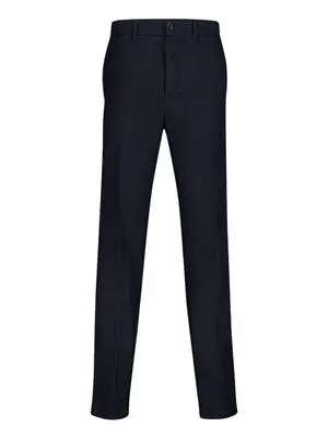 120% Lino Navy Linen Trousers - Blue